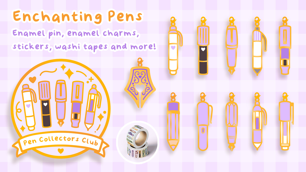 Project Updates for Enchanting Pens: Enamel Pin, Charms and Stationery ...